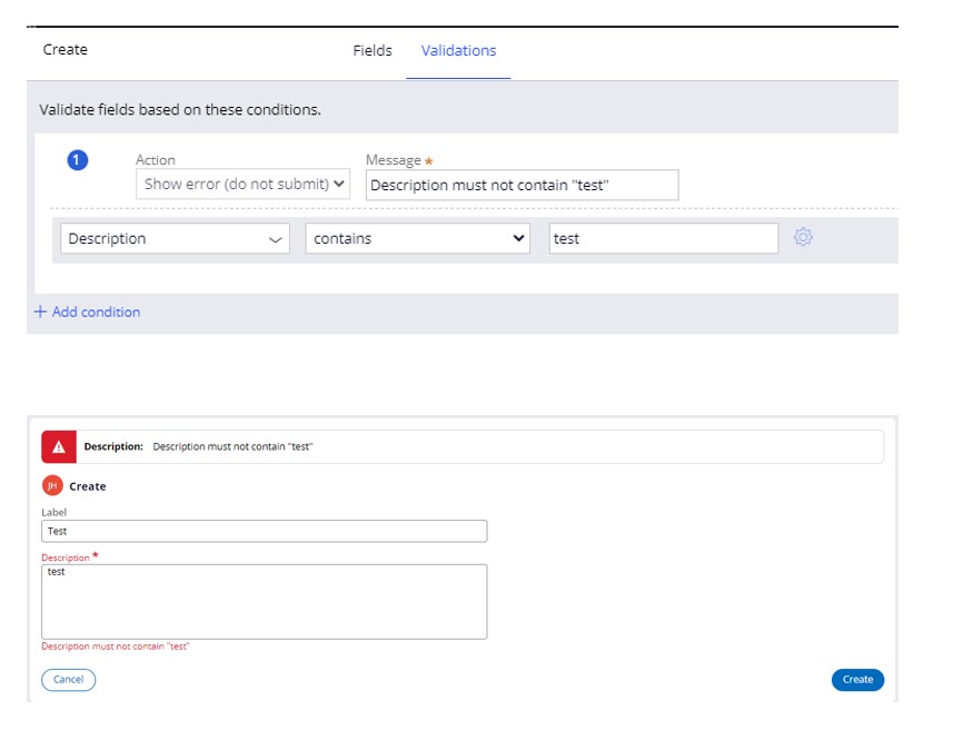 How To Put Validation Message In Section Support Center